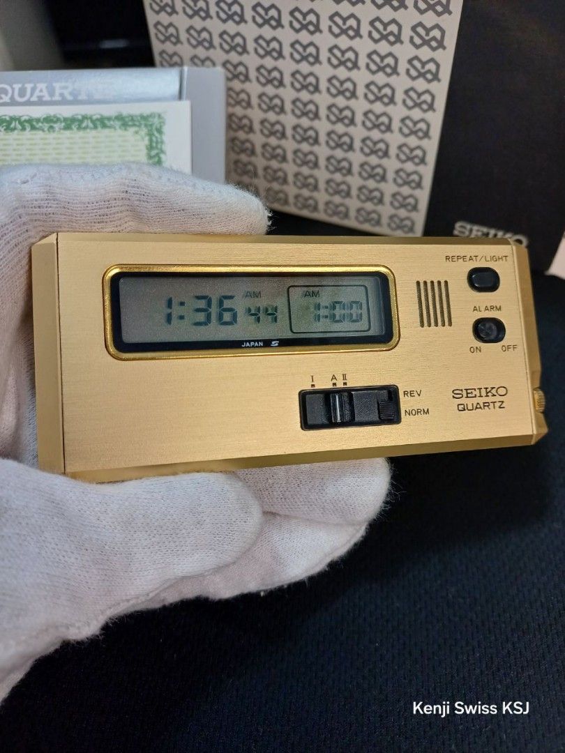 Seiko Quartz Digital clock Travel Alarm GP Full set NOS Japan RM380NEGO ...
