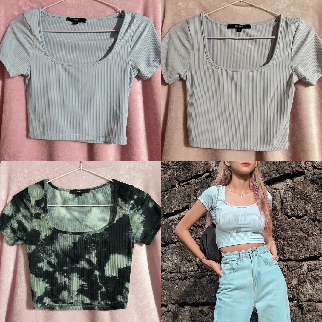 SQUARENECK CROPTOP 3 for 100, Women's Fashion, Tops, Shirts on Carousell