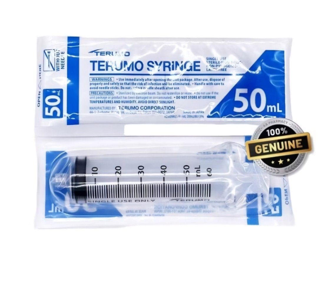 Terumo Syringe 50 cc/mL (Luer Lock / Eccentric Luer Slip), Health & Nutrition, Medical Supplies ...