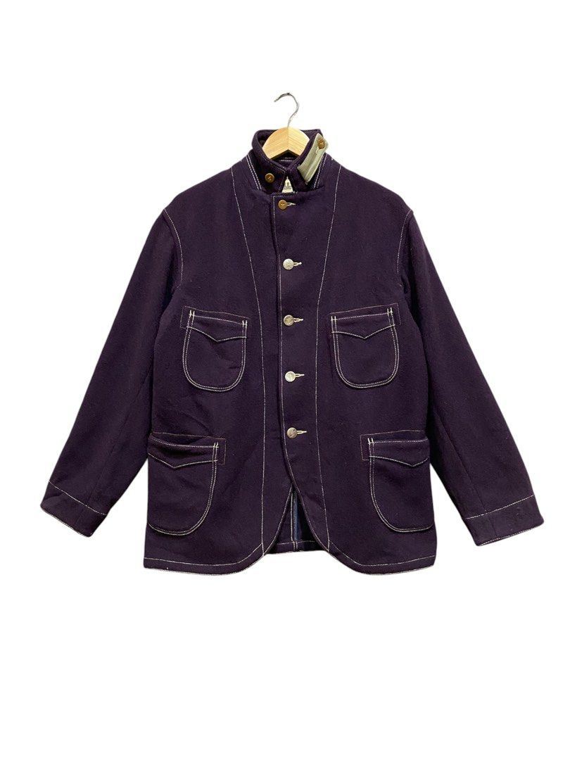 The Real McCoys Double Diamond Sack Wool Jacket, Men's Fashion, Coats ...