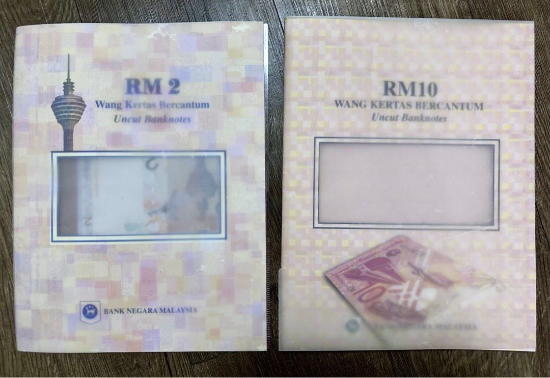 3 in 1 Uncut Banknotes RM10 & RM2 with original folder, Hobbies & Toys ...