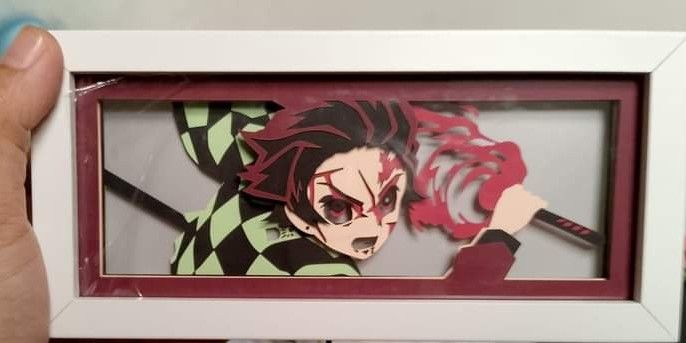 Anime Light Box Demon Slayer Tanjiro Kamado Face Eyes for Study Room ...