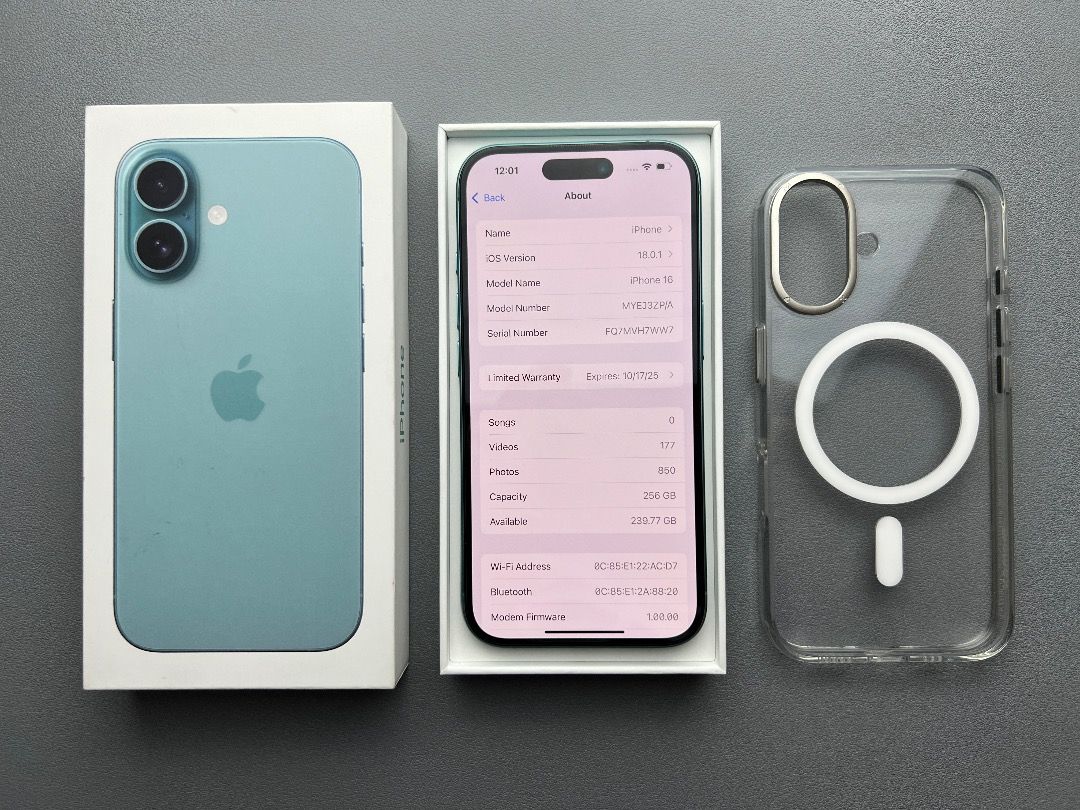 Apple iPhone 16 256 Teal NTC Approved Brand New condition with Receipt ...