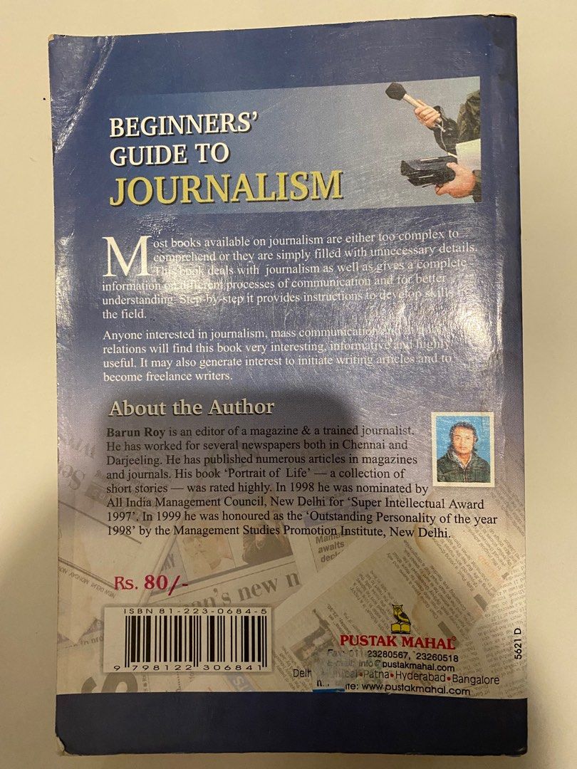 Beginners Guide to Journalism by Barun Roy in Good Condition, Hobbies & Toys, Books & Magazines ...