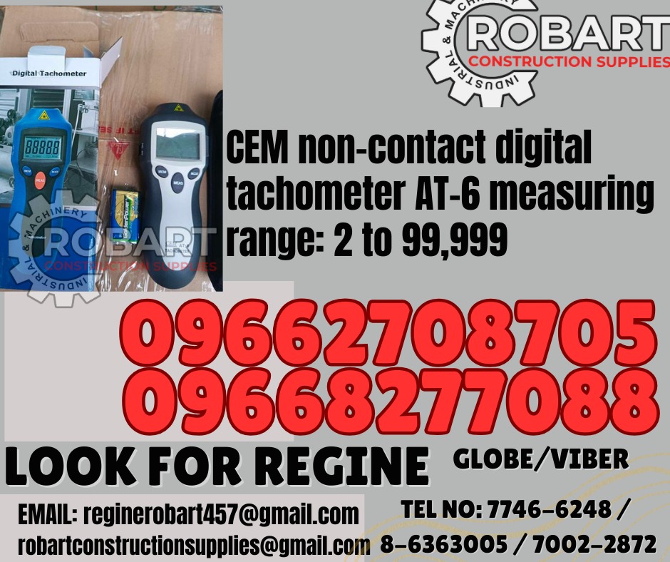 CEM non-contact digital tachometer AT-6 measuring range: 2 to 99,999 ...