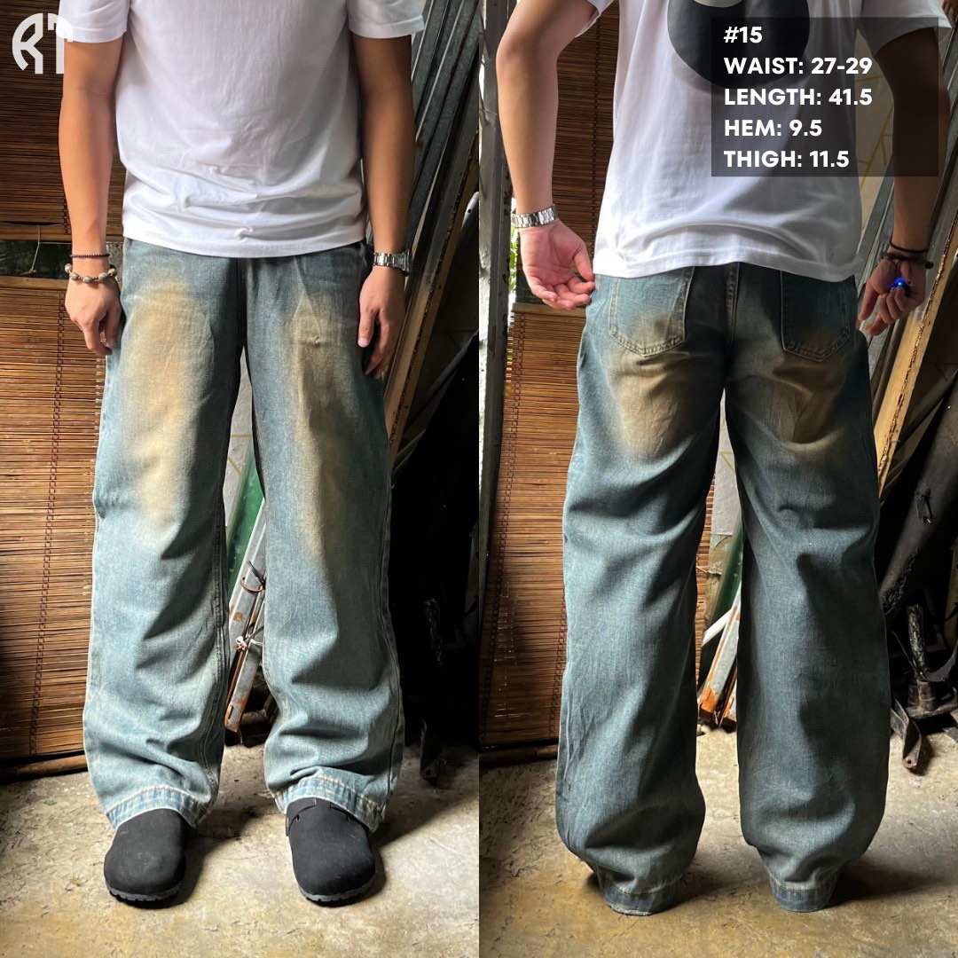 Coffee Washed Denim Pants, Men's Fashion, Bottoms, Jeans on Carousell