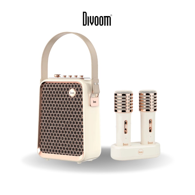 DIVOOM SongBird-HQ 50W Dual Mic Karaoke & Bluetooth Speaker - White ...