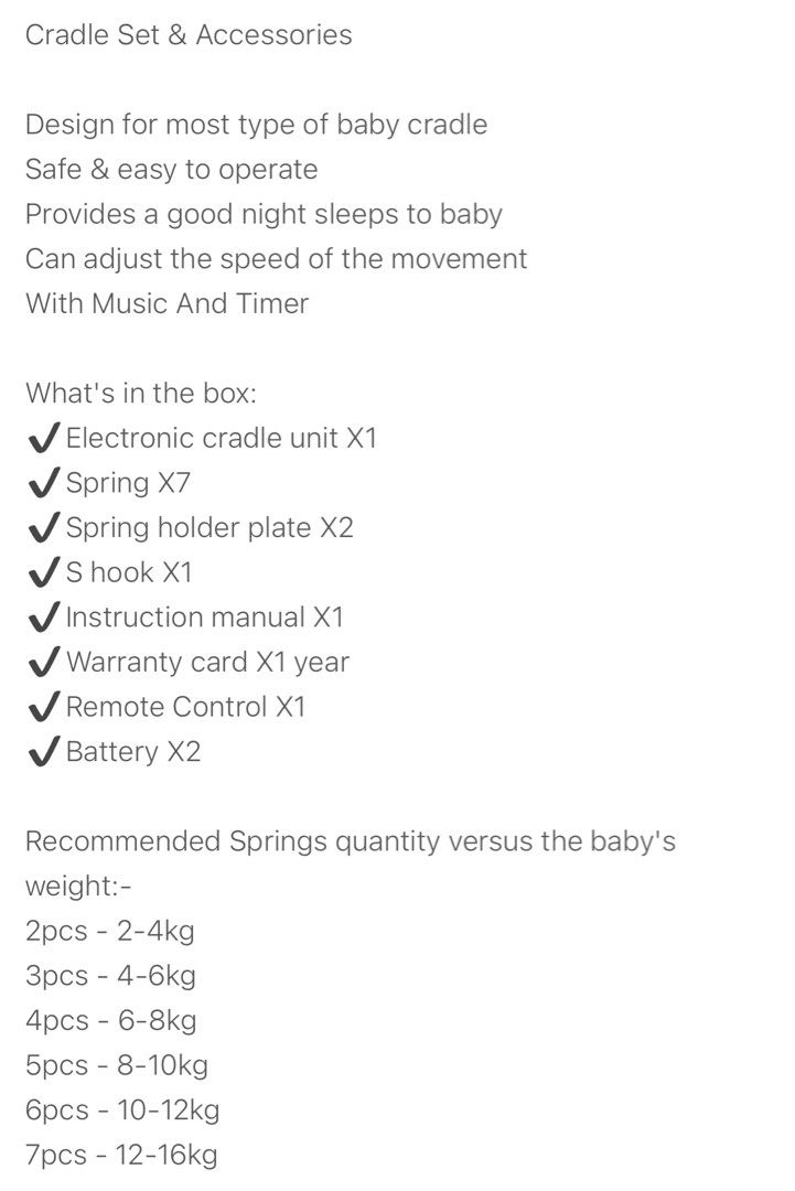 Electric cradle with stand and net (full set), Babies & Kids, Baby ...