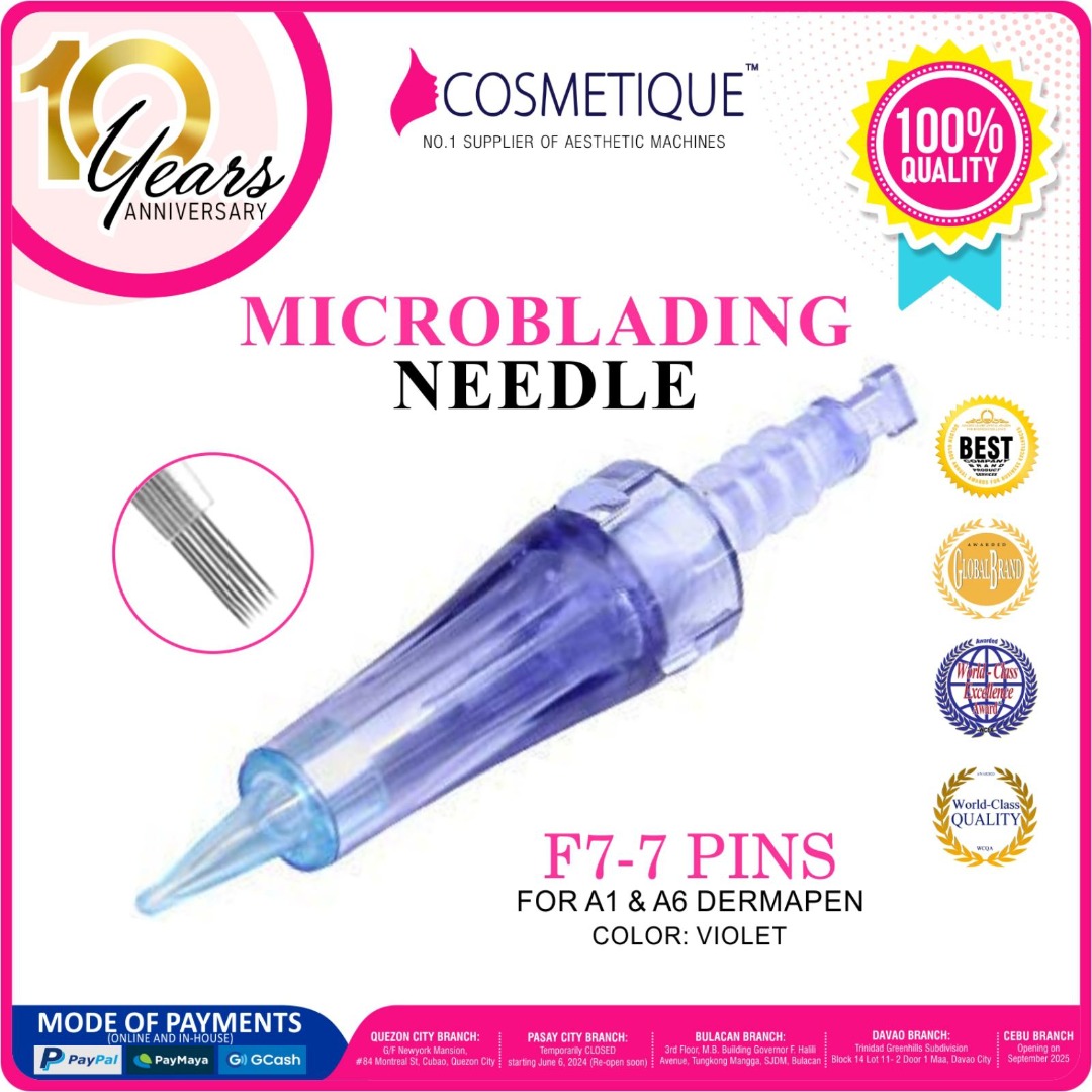 VIOLET F7-7 PINS FOR A1 AND A6 DERMAPEN MICROBLADING NEEDLE, Beauty ...