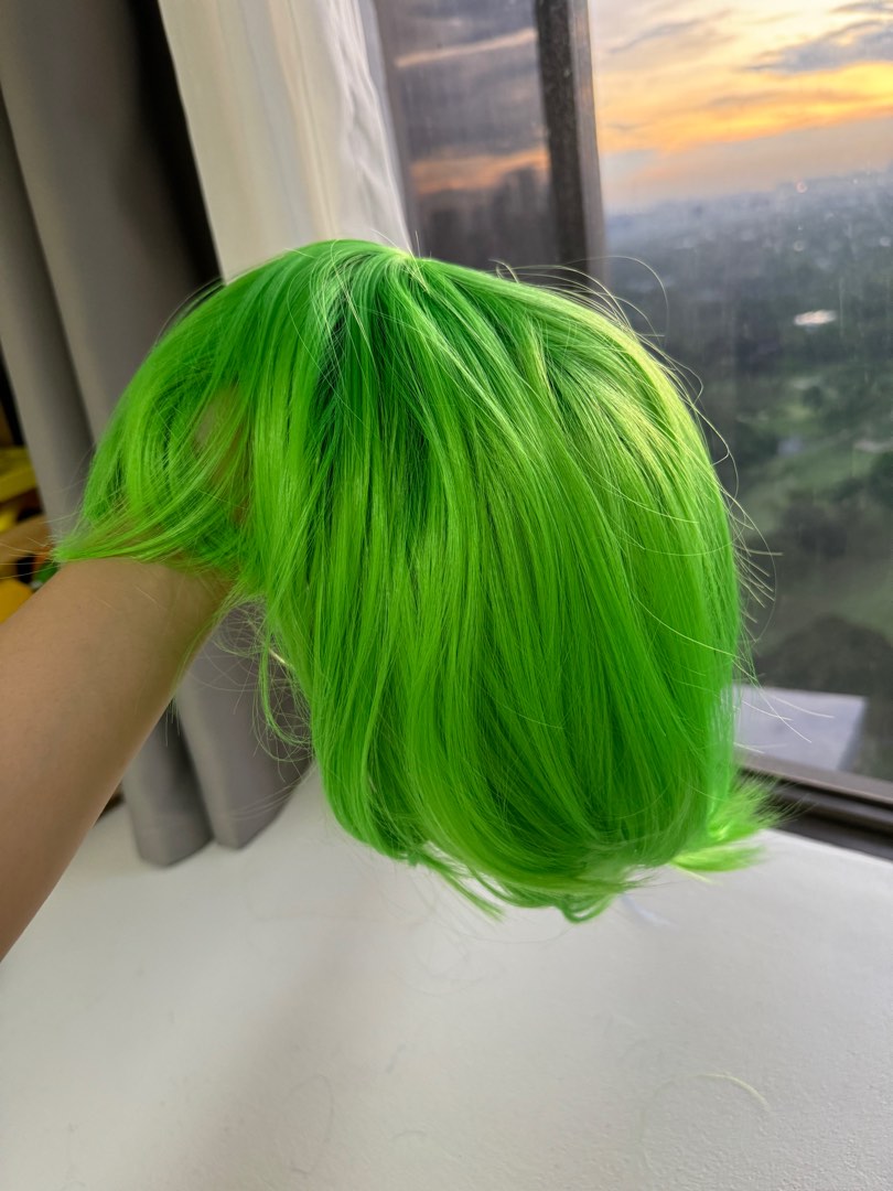 Green Short Wig Disgust Of Inside Out, Beauty & Personal Care, Hair on ...
