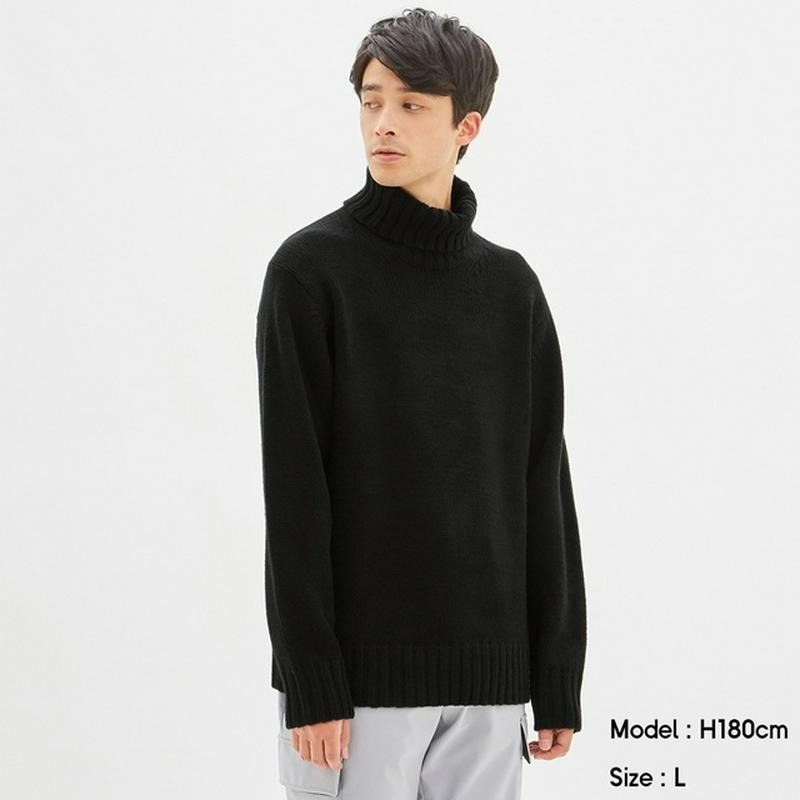 GU MEN'S LOW GAUGE TURTLENECK SWEATER, Men's Fashion, Coats, Jackets ...