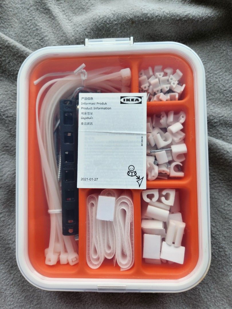 IKEA FIXA 114-piece cable management set with velcro, zipties, and ...