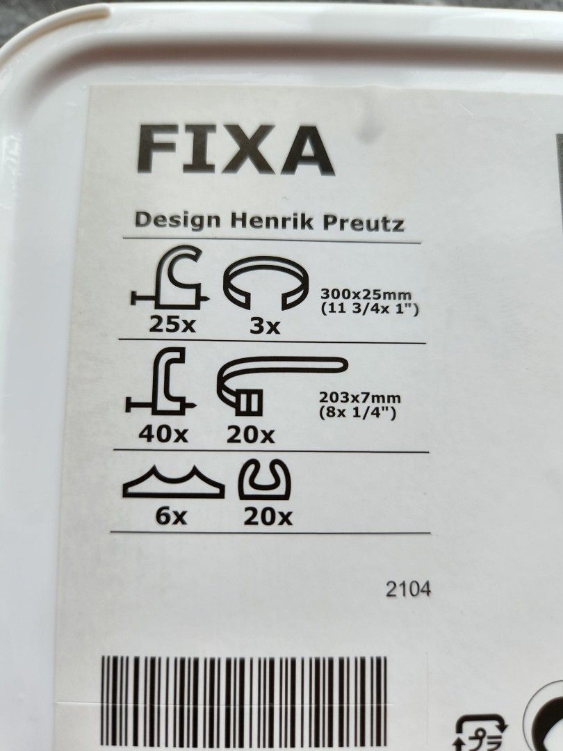 IKEA FIXA 114-piece cable management set with velcro, zipties, and ...