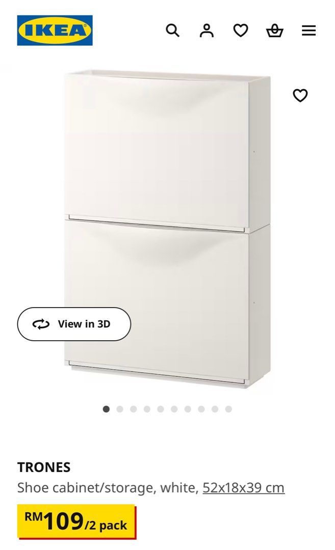 IKEA TRONES Shoe Cabinet/ Storage, Furniture & Home Living, Outdoor ...