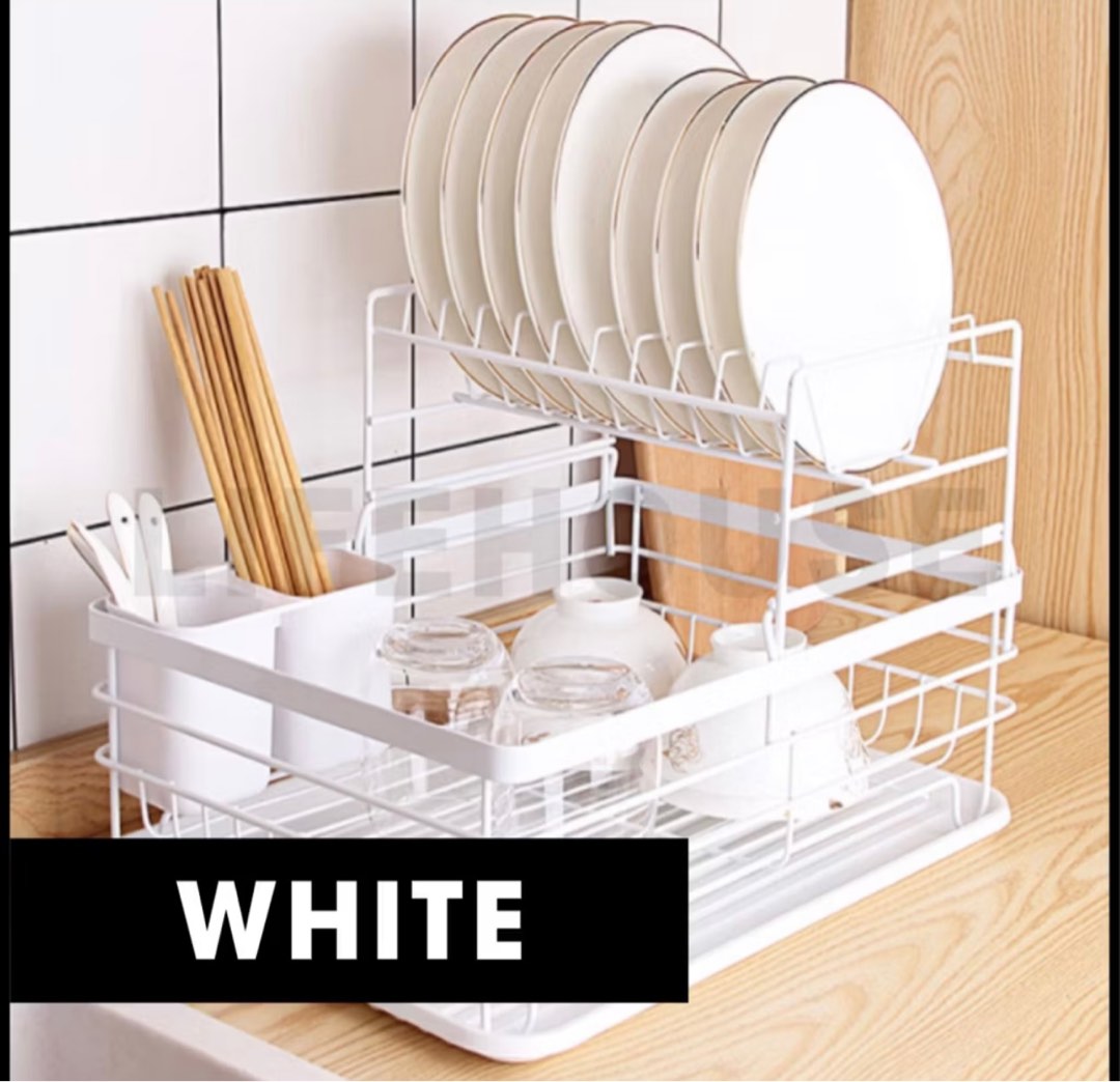 Japanese Muji 2 Layer Dish Rack, Furniture & Home Living, Kitchenware & Tableware, Food ...