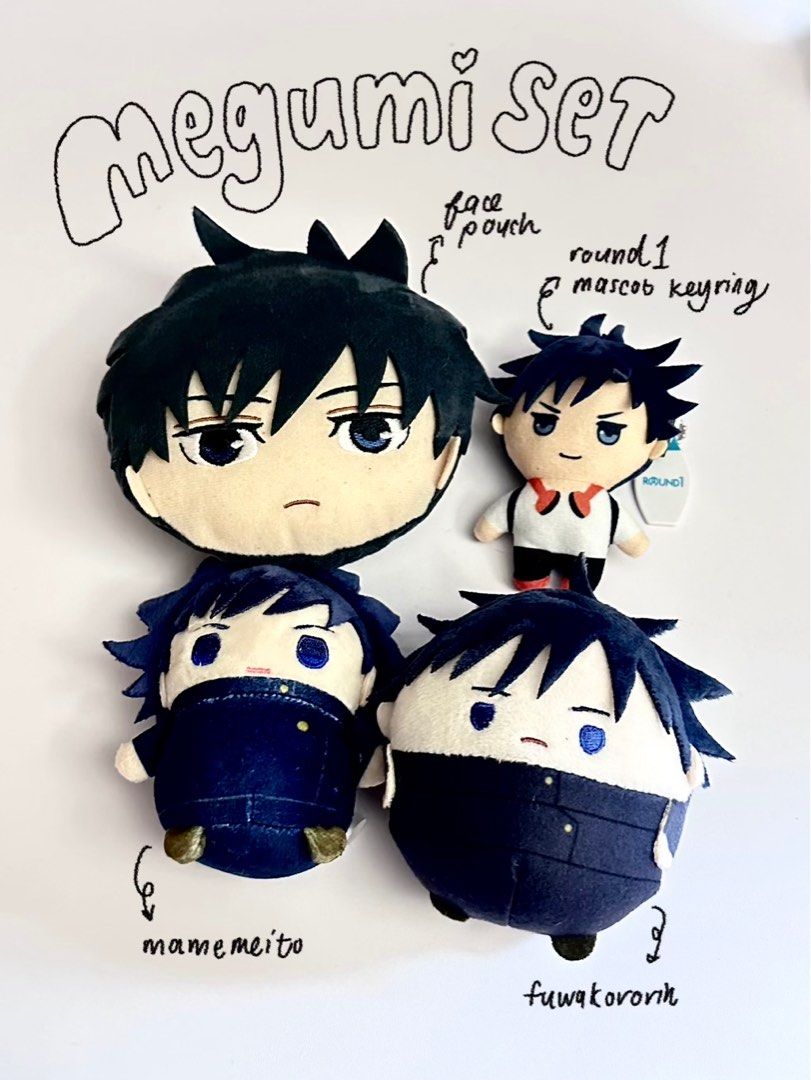 jujutsu kaisen megumi plush mascot set jjk, Hobbies & Toys ...