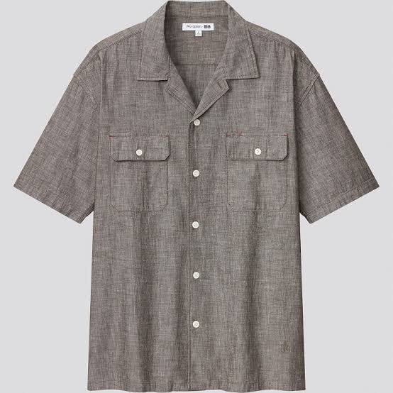 J.W Anderson x Uniqlo Work Short Sleeve Chambray Shirt, Men's Fashion ...