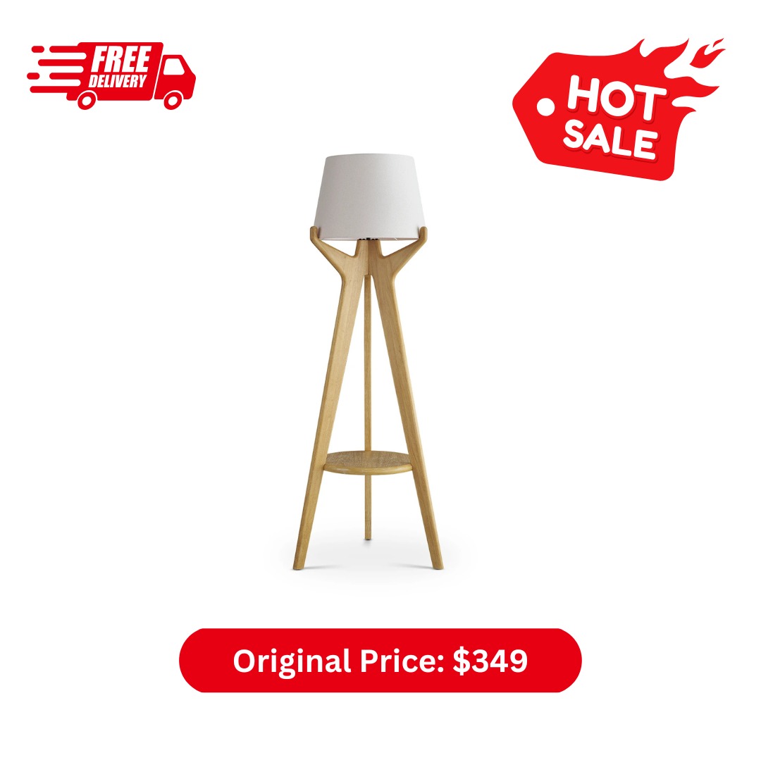 Karo Tripod Floor Lamp, Whitewashed (SG Ver) on Carousell