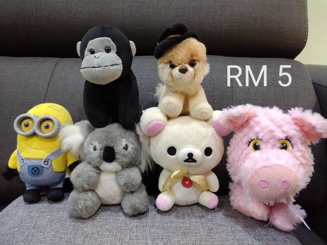 Keychains/ small plush Sanrio/Doraemon/Minion/Nyanko/Rilakkuma/Carebear ...