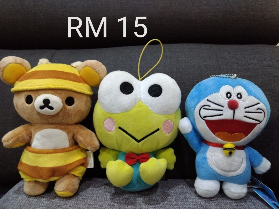 Keychains/ small plush Sanrio/Doraemon/Minion/Nyanko/Rilakkuma/Carebear ...