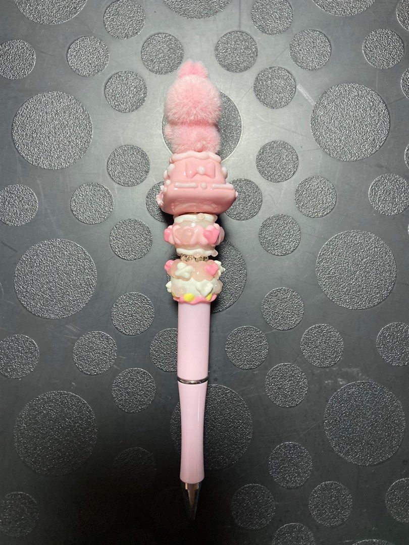 Free Postage. Labubu Pink Rocking Horse Velvet Fluffy Pen Black ink ...