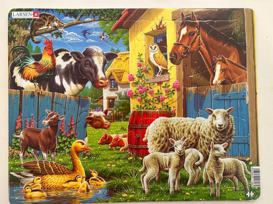 Larsen Puzzles Farm Animals 23 Piece Children's Jigsaw Puzzle, Hobbies ...