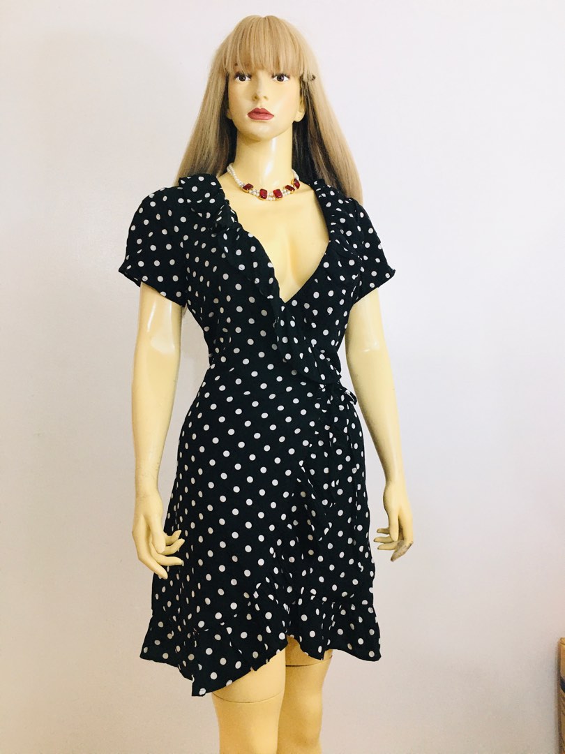 LIONESS POLKA WRA DRESS, Women's Fashion, Dresses & Sets, Dresses on Carousell