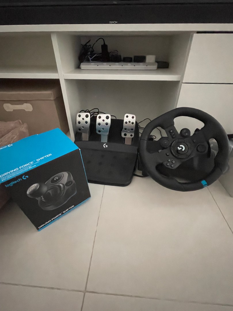 logitech g923 連 棍 ， 全set , 極少玩，100%work，99新, 電子遊戲, 遊戲機配件, 手掣 - Carousell