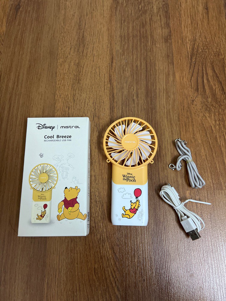 Mistral Rechargeable USB Fan Winnie the Pooh Disney, Furniture & Home ...
