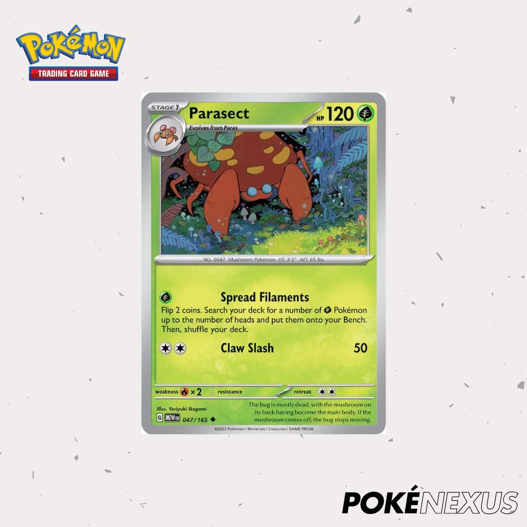 Pokemon Scarlet & Violet 151 - Parasect - 047/165 - Uncommon, Hobbies ...