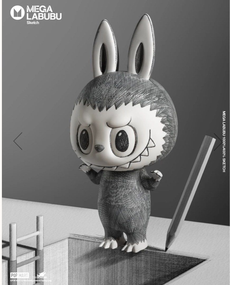 Popmart Mega Labubu Sketch 400%, Hobbies & Toys, Toys & Games on Carousell