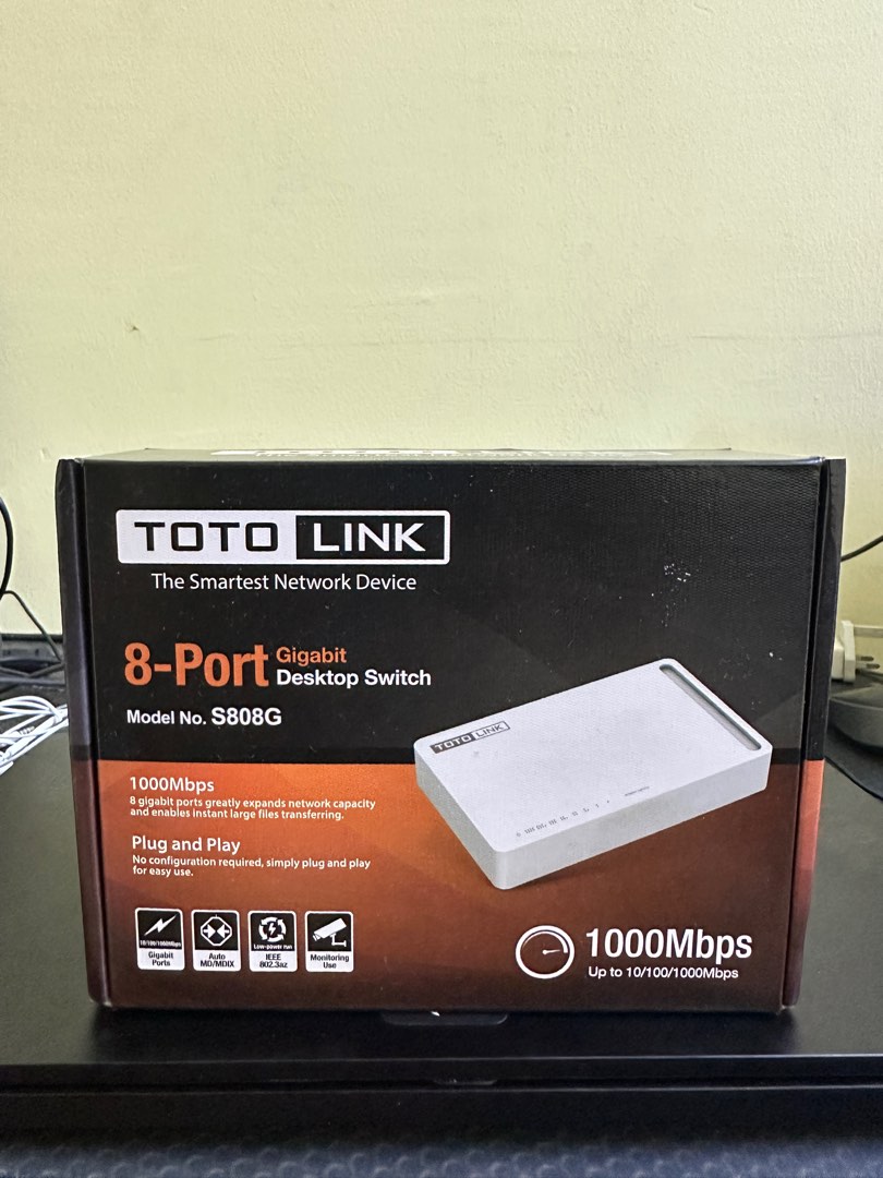Totolink 8 port gigabit Desktop Switch S808G, Computers & Tech, Parts ...