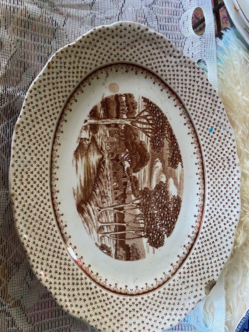 Vintage Oval dish/ Pinggan lama/Pinggan Vintage, Hobbies & Toys ...