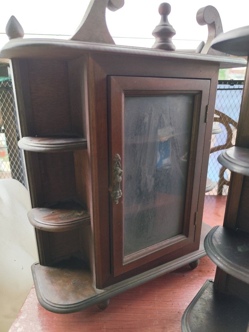 VINTAGE WOOD DISPLAY CABINET TABLE TOP/WALL, Hobbies & Toys ...