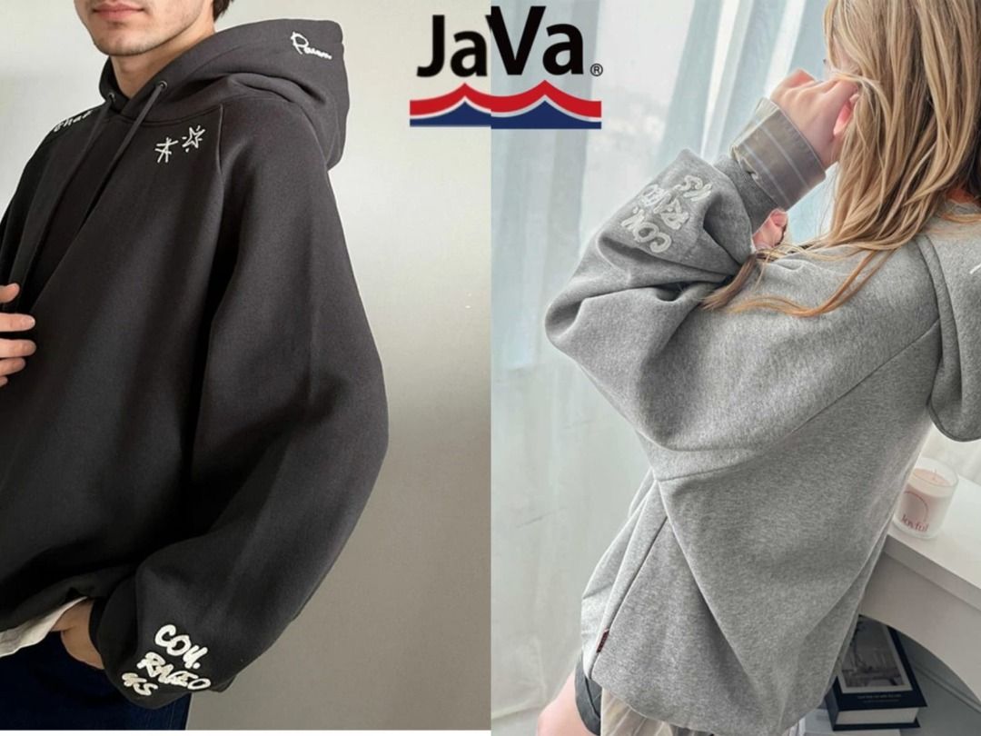 預購 日本品牌 JaVa 男女款 刺繡拉絨連帽衫 embroidered fleece hoodie 4色分碼 情女裝, 男裝, 上身及套裝, 衛衣 - Carousell