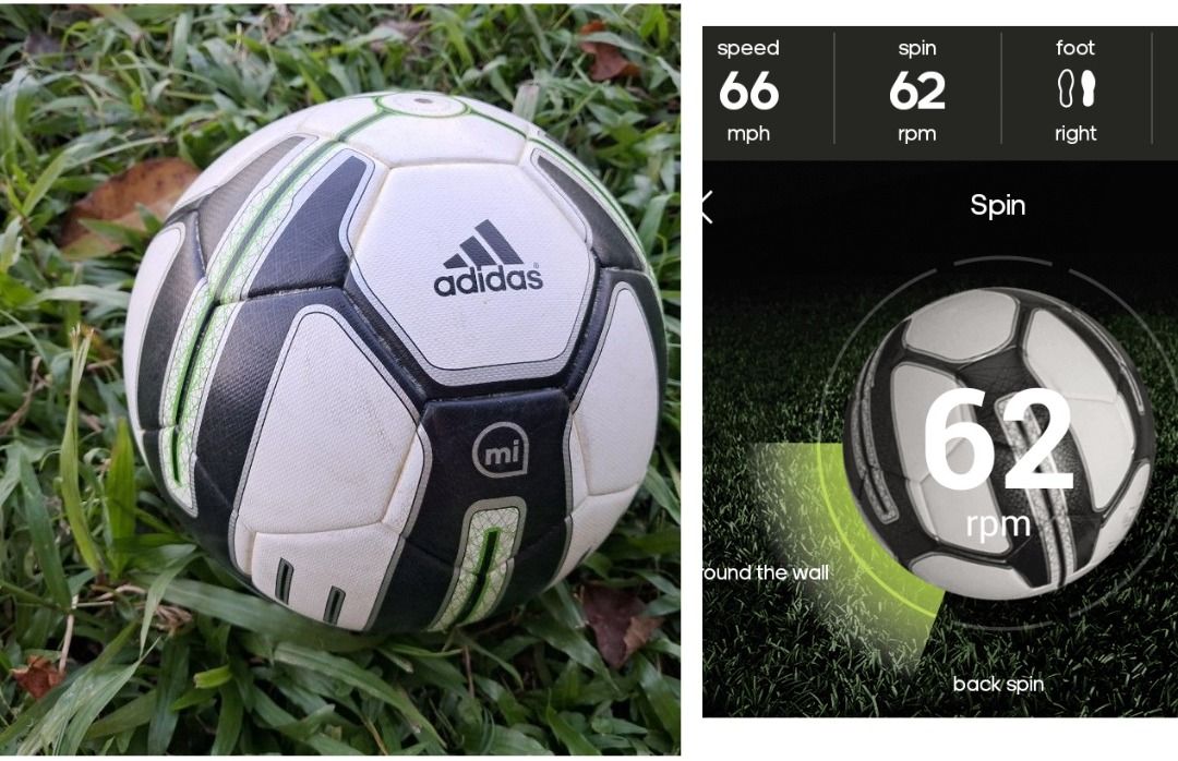 晶片足球 Adidas miCoach Smart football 測量 球速 軌跡 轉速, 運動產品, 運動與體育, 運動與體育 - 球拍 ...