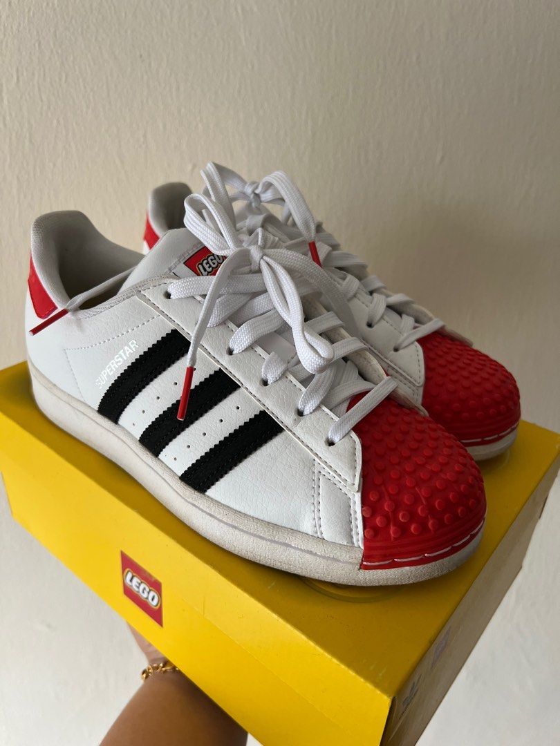 Adidas Lego Shoes Red, Women's Fashion, Footwear, Sneakers on Carousell