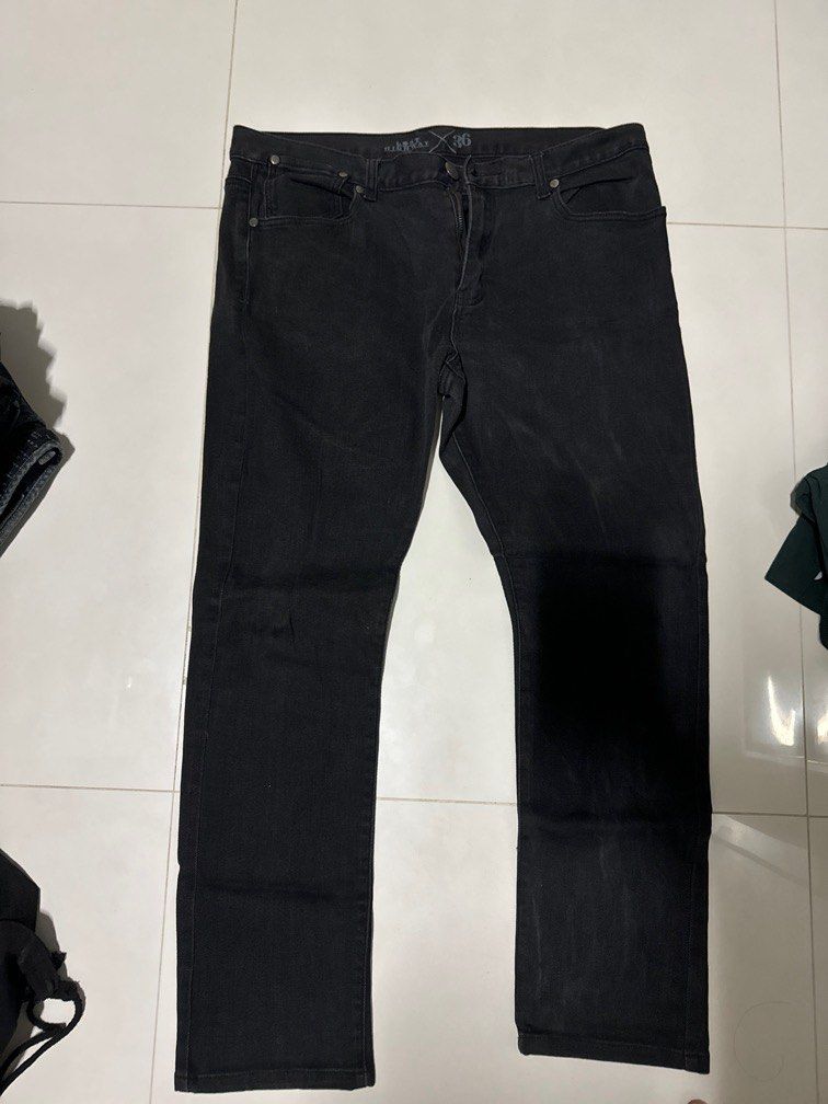 Ash black straight cut denim jeans, Men's Fashion, Bottoms, Jeans on ...