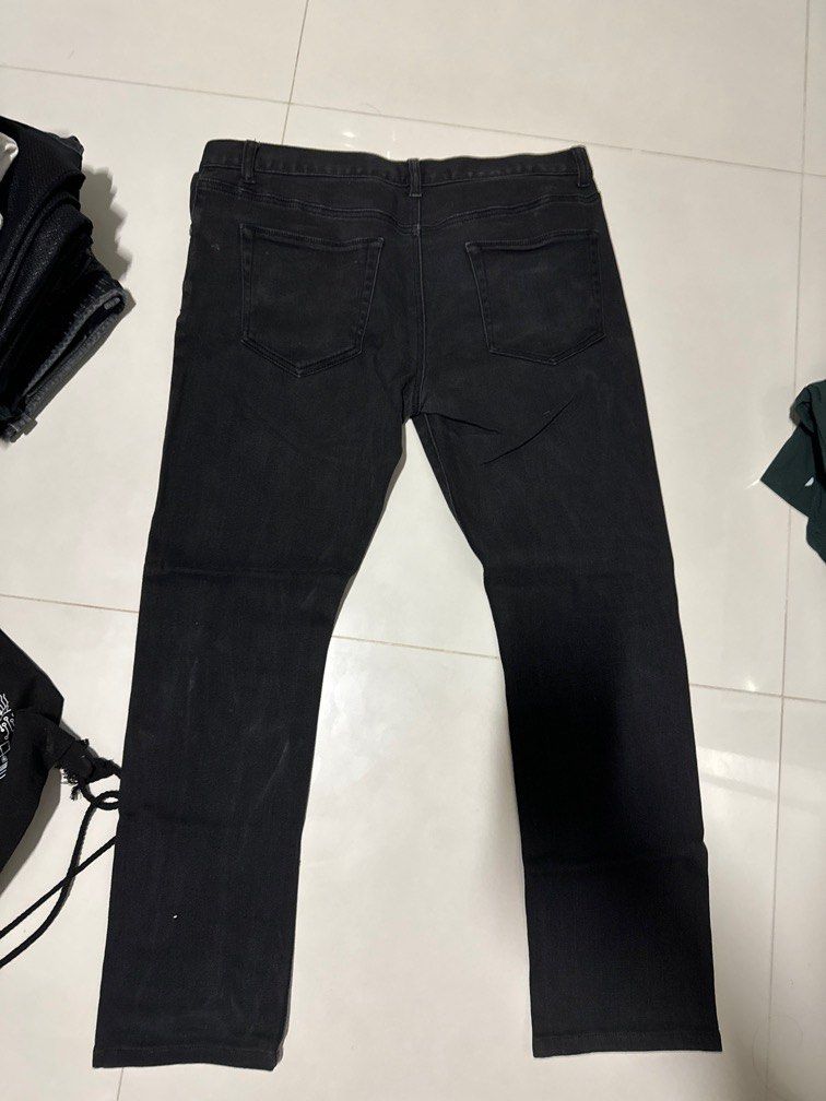 Ash black straight cut denim jeans, Men's Fashion, Bottoms, Jeans on ...