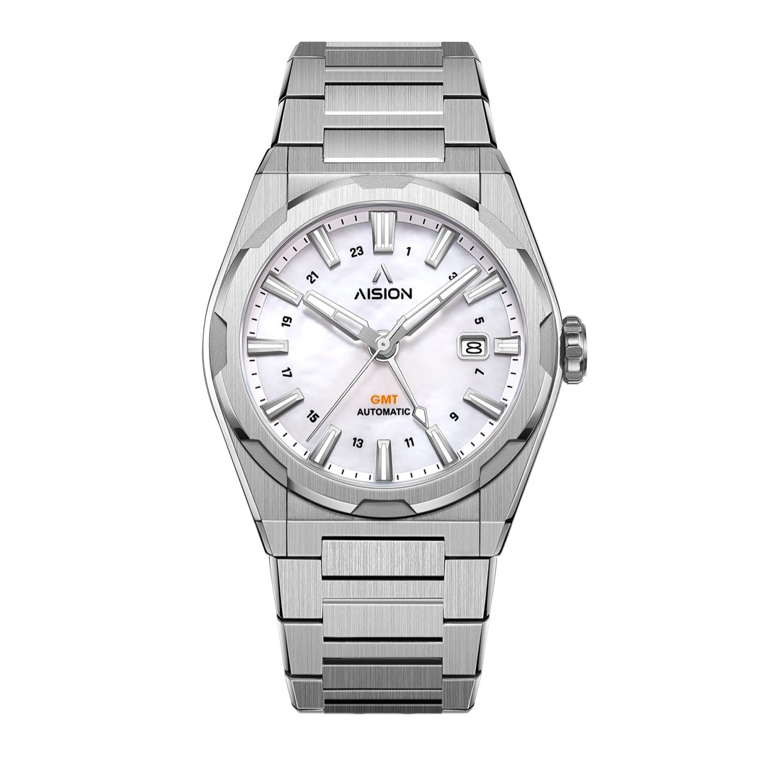 Brand New Aision HANG GMT - White MOP Dial, Luxury, Watches on Carousell