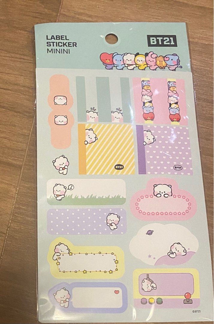 BT21 minini label sticker (3 sheets), Hobbies & Toys, Memorabilia ...