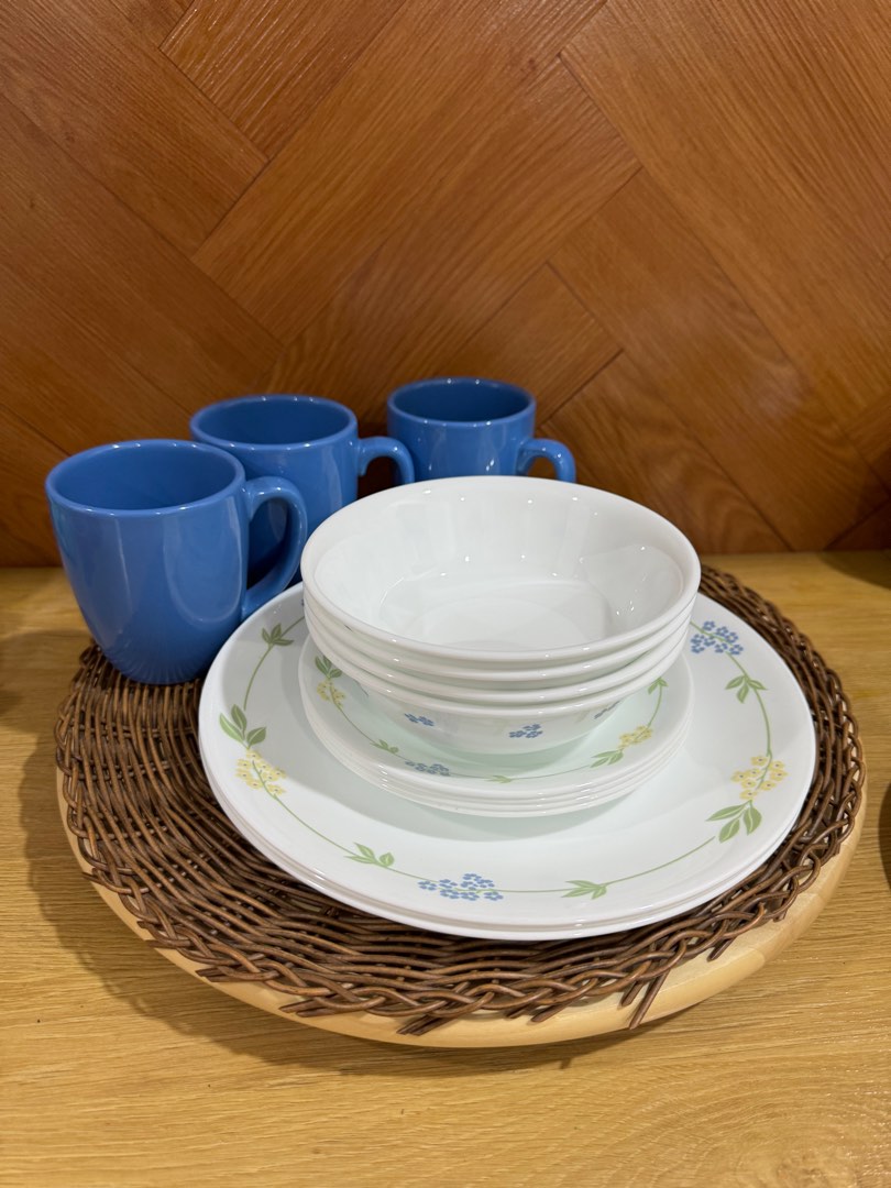 CORELLE 14pcs DINNERWARE SET LIVINGWARE DINNER SET / PINGGAN CORELLE ...