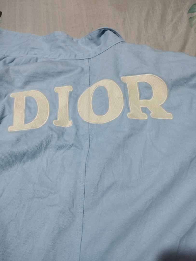 Dior Men 1947 Logo Denim Jacket Size 48 Light Blue, Men's Fashion ...