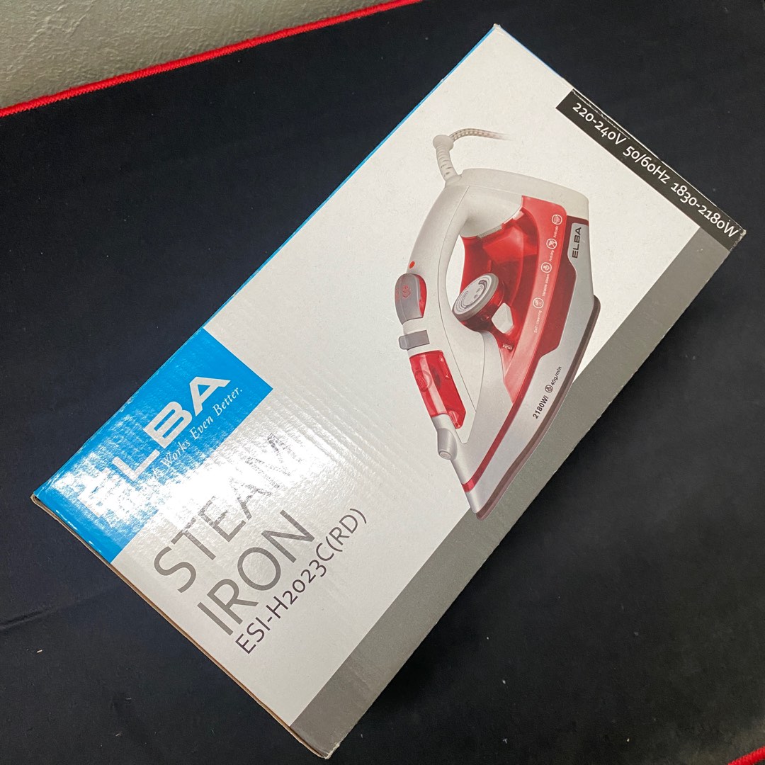 Elba 2180W Non-stick Steam Iron ESI-H2023C(RD), TV & Home Appliances ...