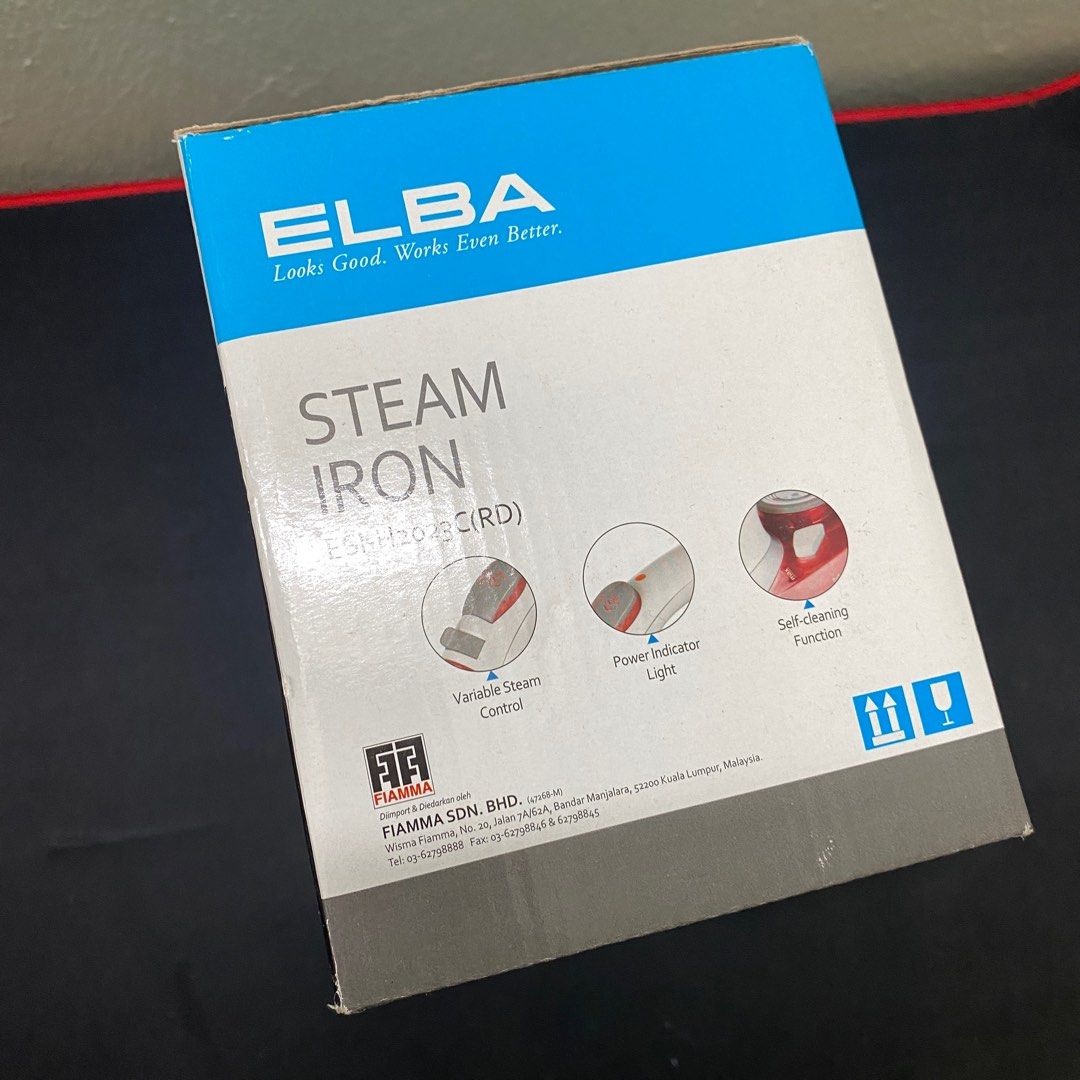 Elba 2180W Non-stick Steam Iron ESI-H2023C(RD), TV & Home Appliances ...