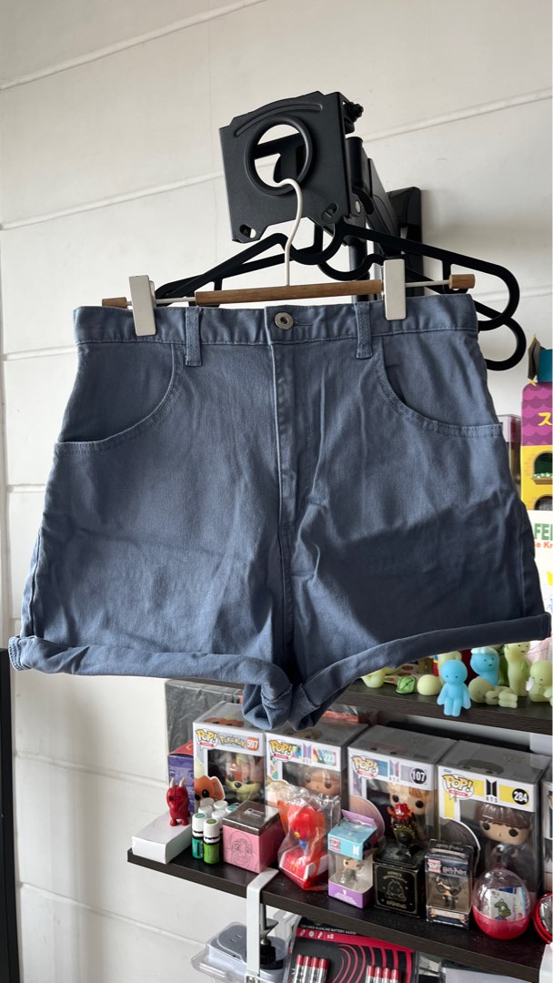 GU Blue Plain Shorts (Large), Women's Fashion, Bottoms, Shorts on Carousell