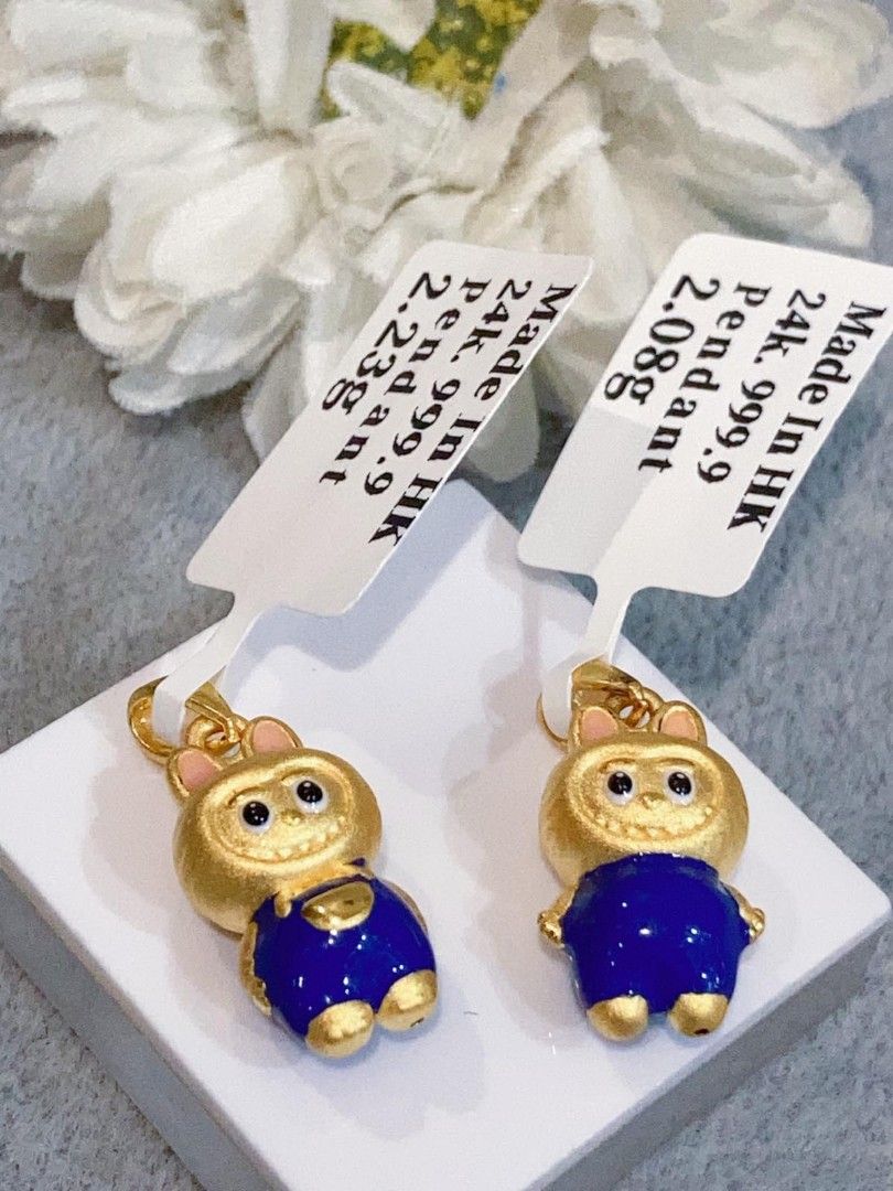 Hk 24K Labubu Toy Pendant, Women's Fashion, Jewelry & Organizers ...