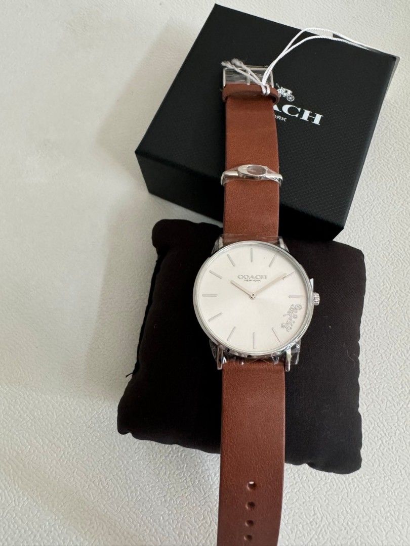 Jam Tangan Wanita Original Coach Perry 14503120 Ladies Silver Brown ...