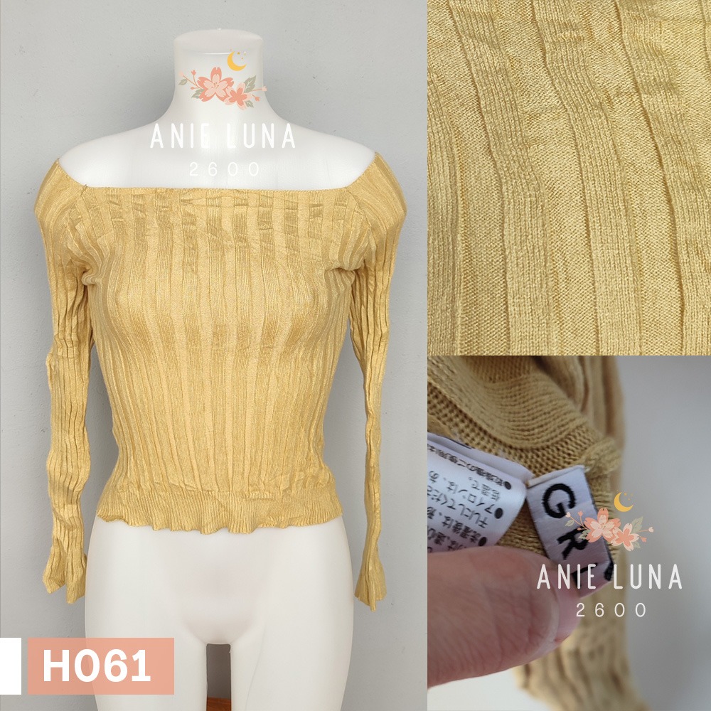 [JAPAN] GRL Primrose Yellow knit long sleeves, Women's Fashion, Tops ...