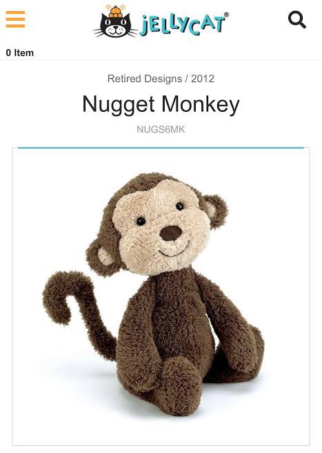 Jellycat Nugget monkey, Babies & Kids, Infant Playtime on Carousell